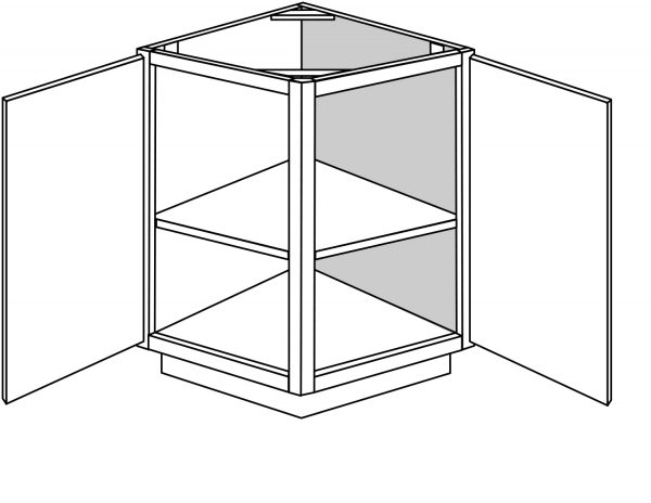 Single Door Angle Base Cabinet 24" Wide - JSI Cabinets
