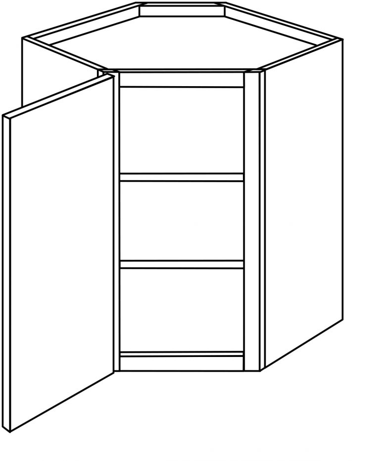 Single Door Diagonal Wall Cabinet 24" W x 30" H - JSI Cabinets